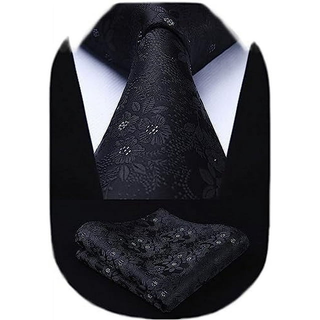 HISDERN Paisley Ties for Men Classic Extra Long Floral Tie and Pocket ...