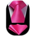 HISDERN Solid Color Ties for Men Business Tie and Pocket Square Set ...