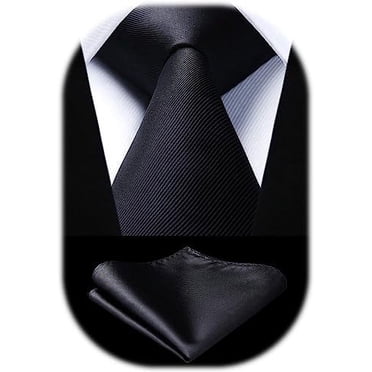 Barry.Wang Men's Ties Formal Stripe Necktie Set with Handkerchief ...