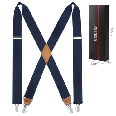 QCWQMYL Brown Men Suspenders Bronze Swivel Snap 4clips Braces Wedding ...