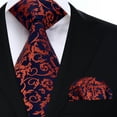 HISDERN Silk Blend Men's Paisley Floral Tie & Pocket Square Set for ...