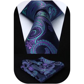 Barry.Wang Paisley Ties for Men Flower Silk Necktie Set with ...