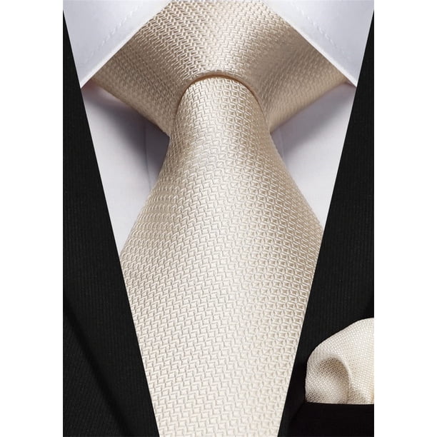 HISDERN Ties for Men Plaid Checked Mens Ties Pocket Square Tie Set ...