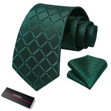 Barry.Wang Men's Formal Stripe Silk Woven Necktie Set with Handkerchief ...