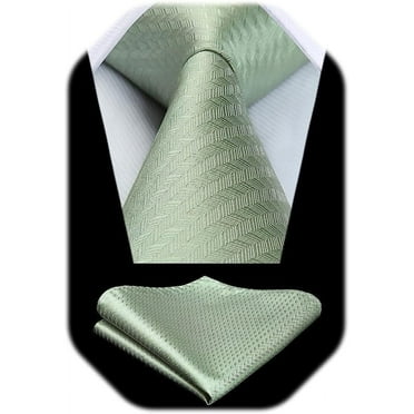 HISDERN Solid Color Ties for Men Business Tie and Pocket Square Set ...