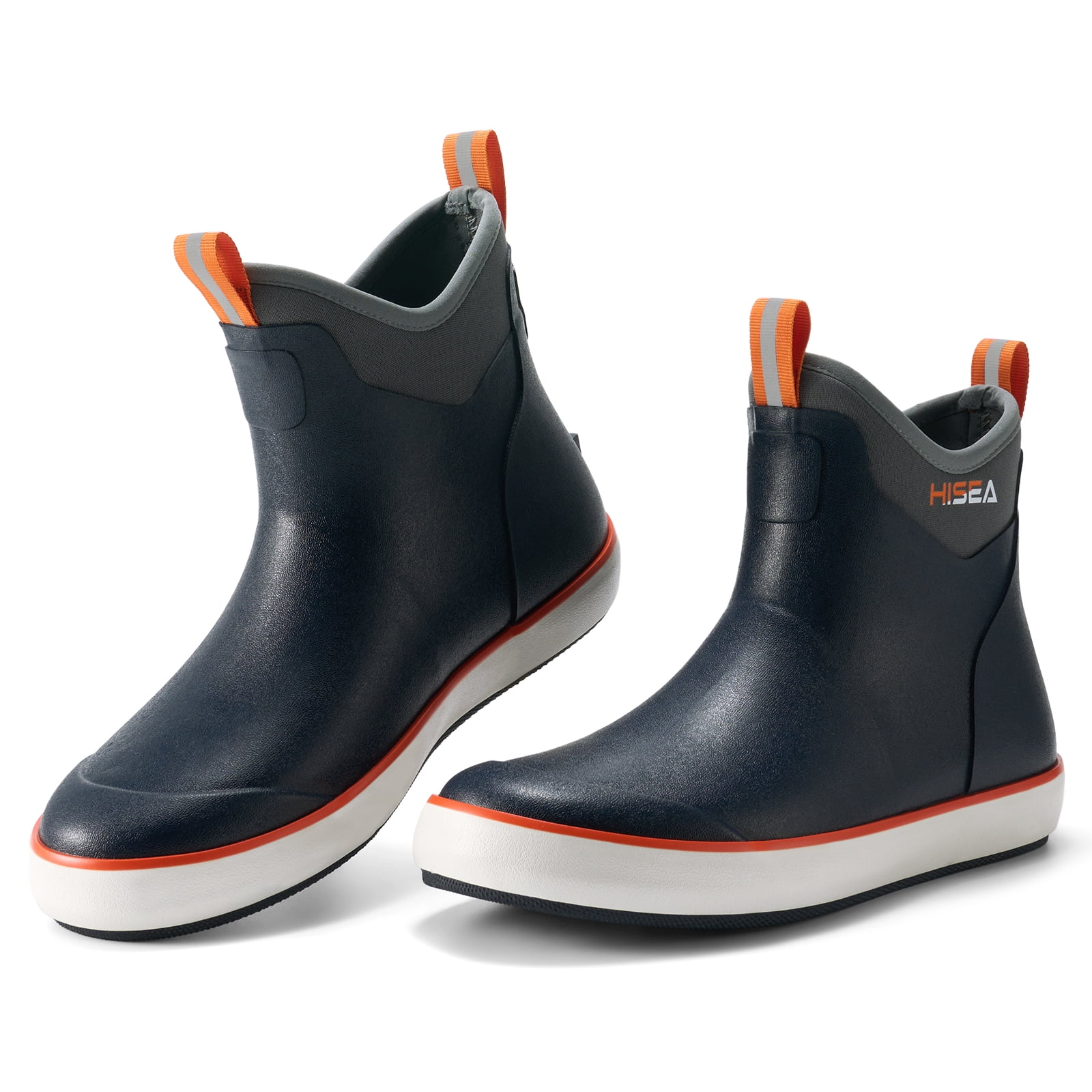 HISEA Men's Ankle Rain Deck Boots With High Traction, Navy Blue, US ...