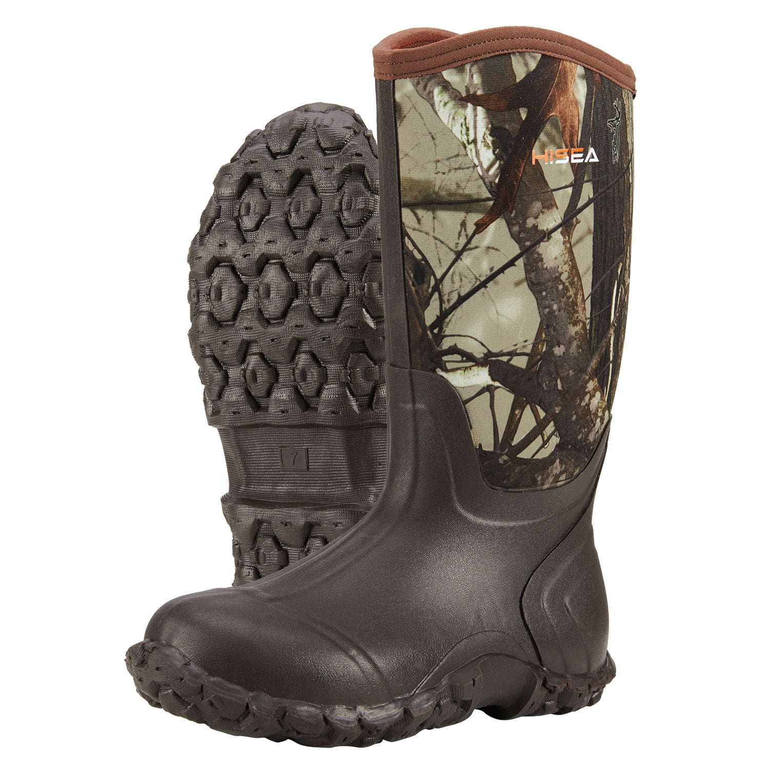 HISEA Men's Mid Rubber Rain Boot Waterproof Muck Mud Boots Camo Size US ...
