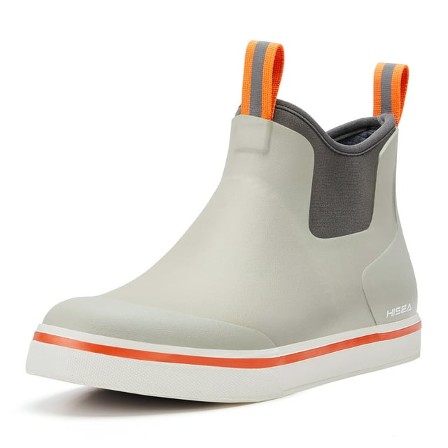 HISEA Men's Rain Boots Saltwater Fishing Booties Waterproof Ankle Deck ...