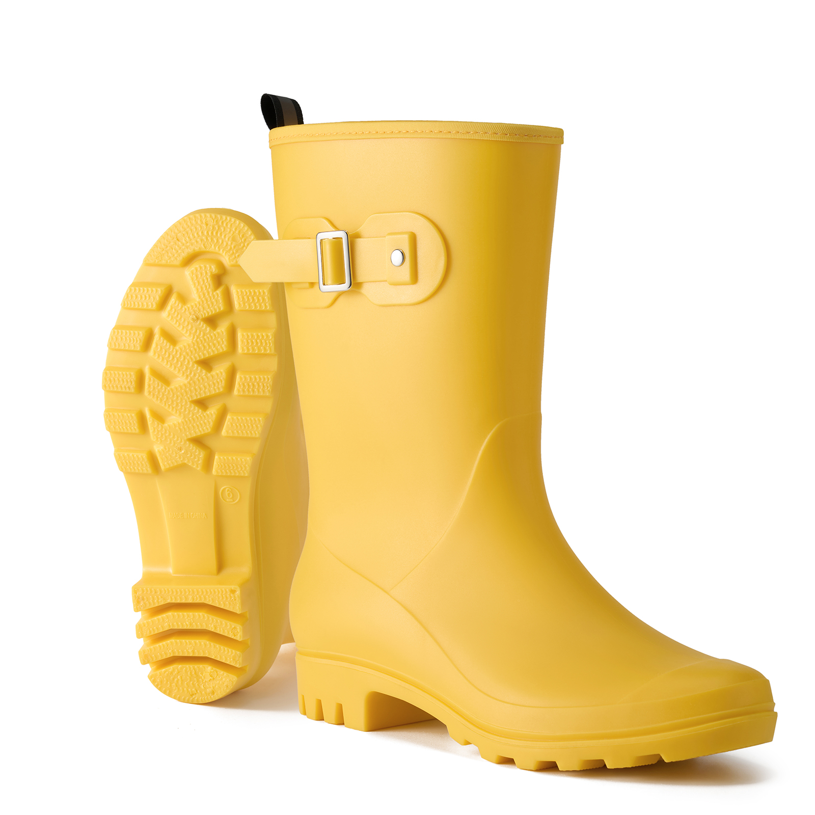 Shiny Lucky Horseshoes Rubber Mid Calf Sporty Women Rain Boot - Walmart.com