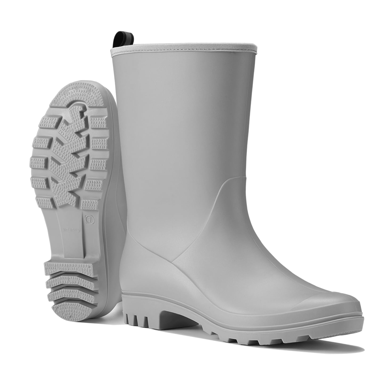 HISEA Rubber Wide Calf Rain Boots for Women, Grey Size 9 - Walmart.com