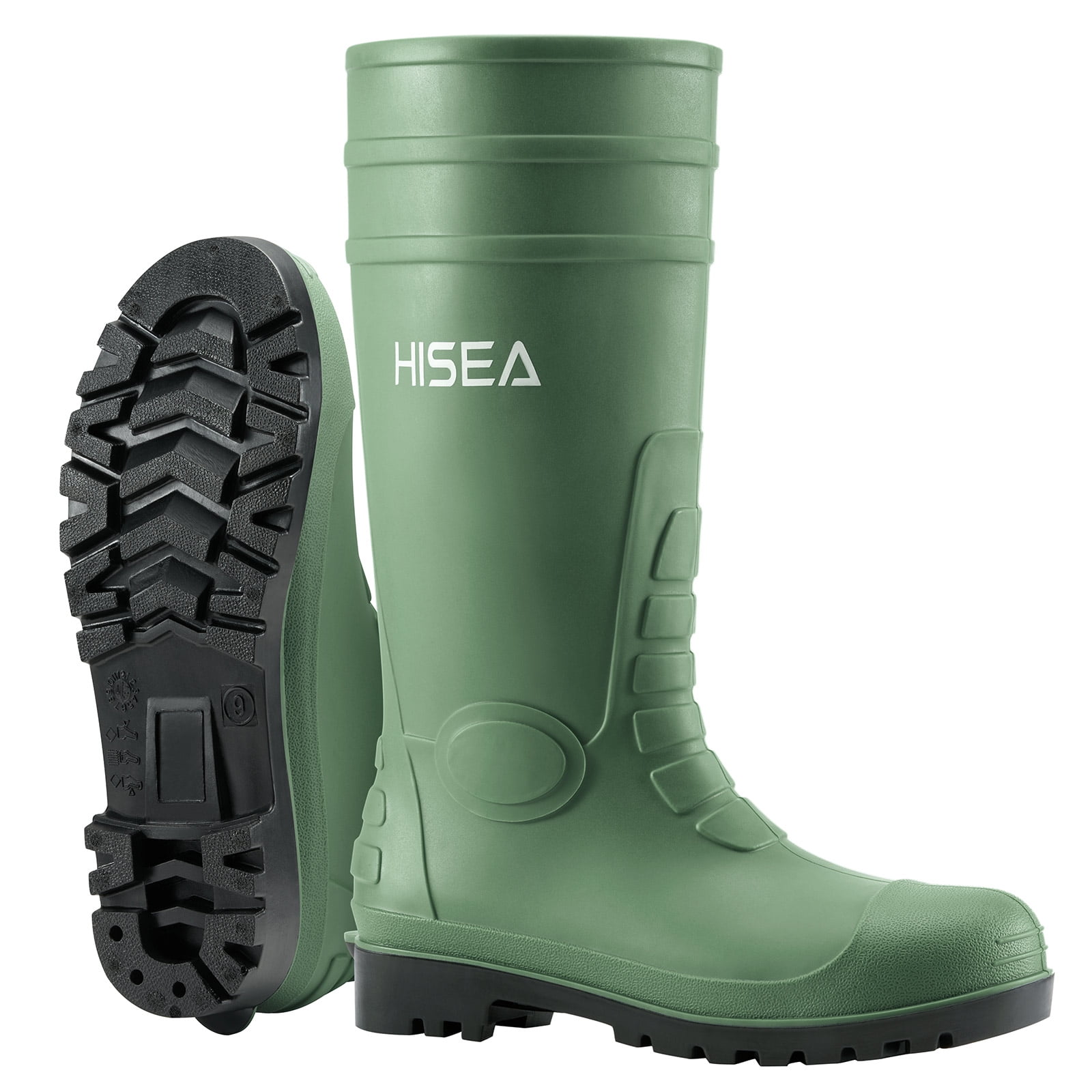 HISEA Steel Toe Men's Work Boots PVC Rain Boots for Agriculture and ...
