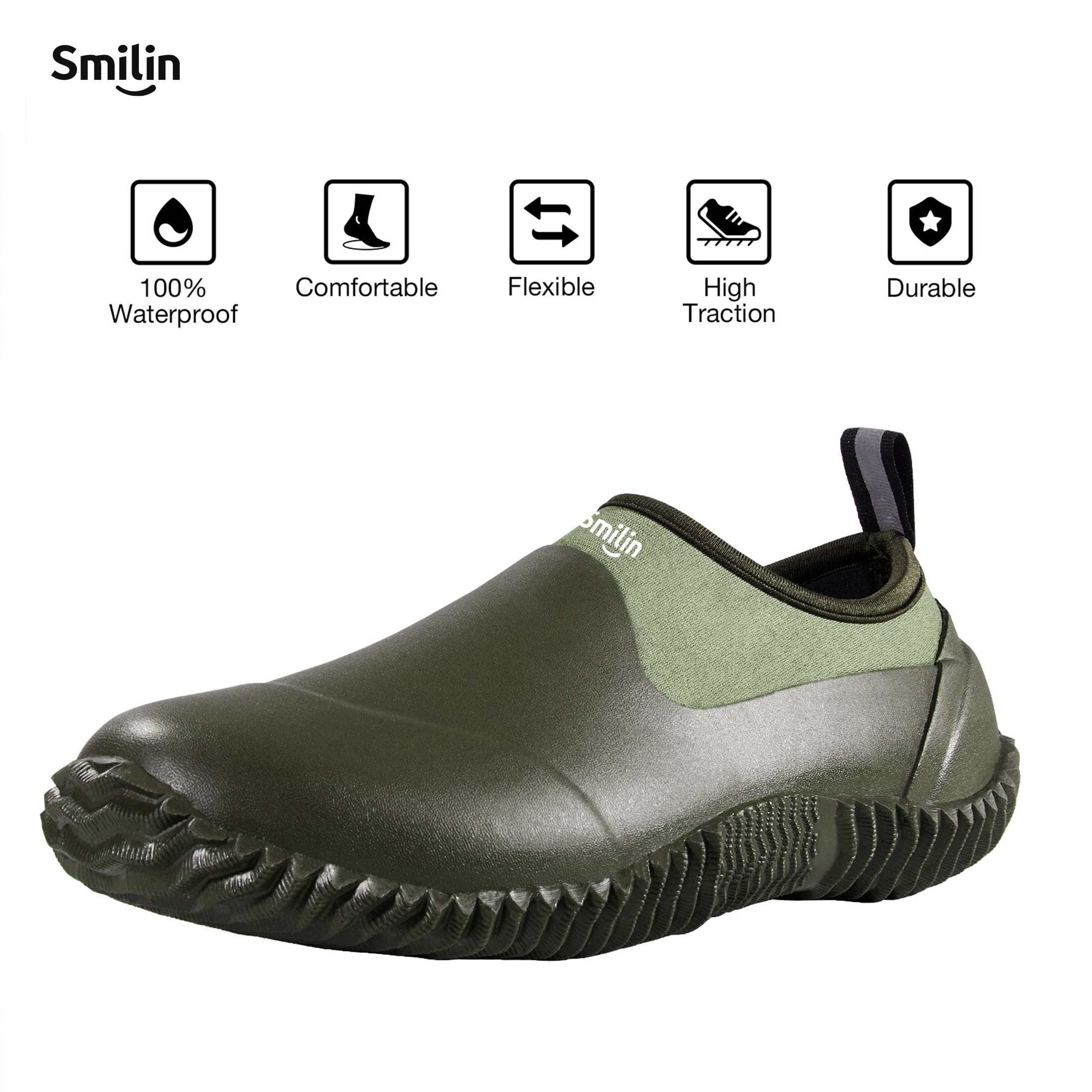 HISEA Waterproof Rubber Garden Shoes, Slip-On Ankle Boots, Anti-Slip ...