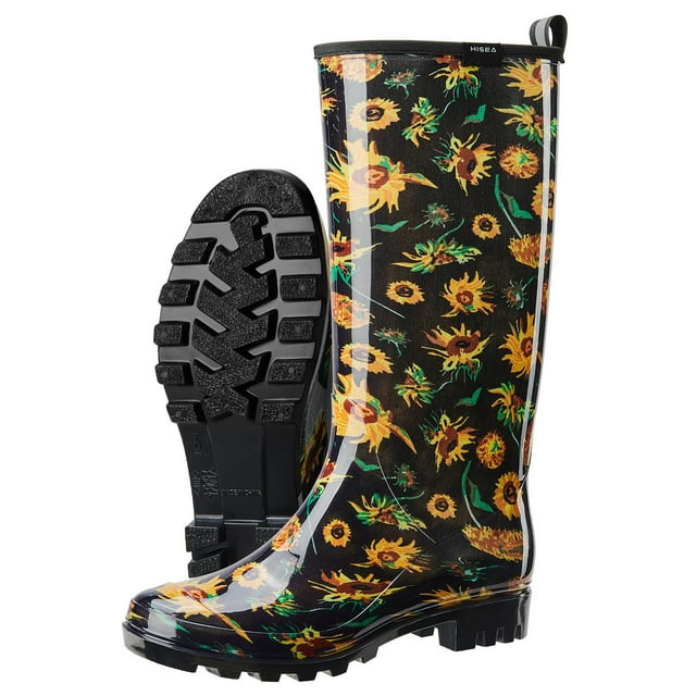 HISEA Women's Rain Boots Waterproof Garden Boots Ladies Knee High ...