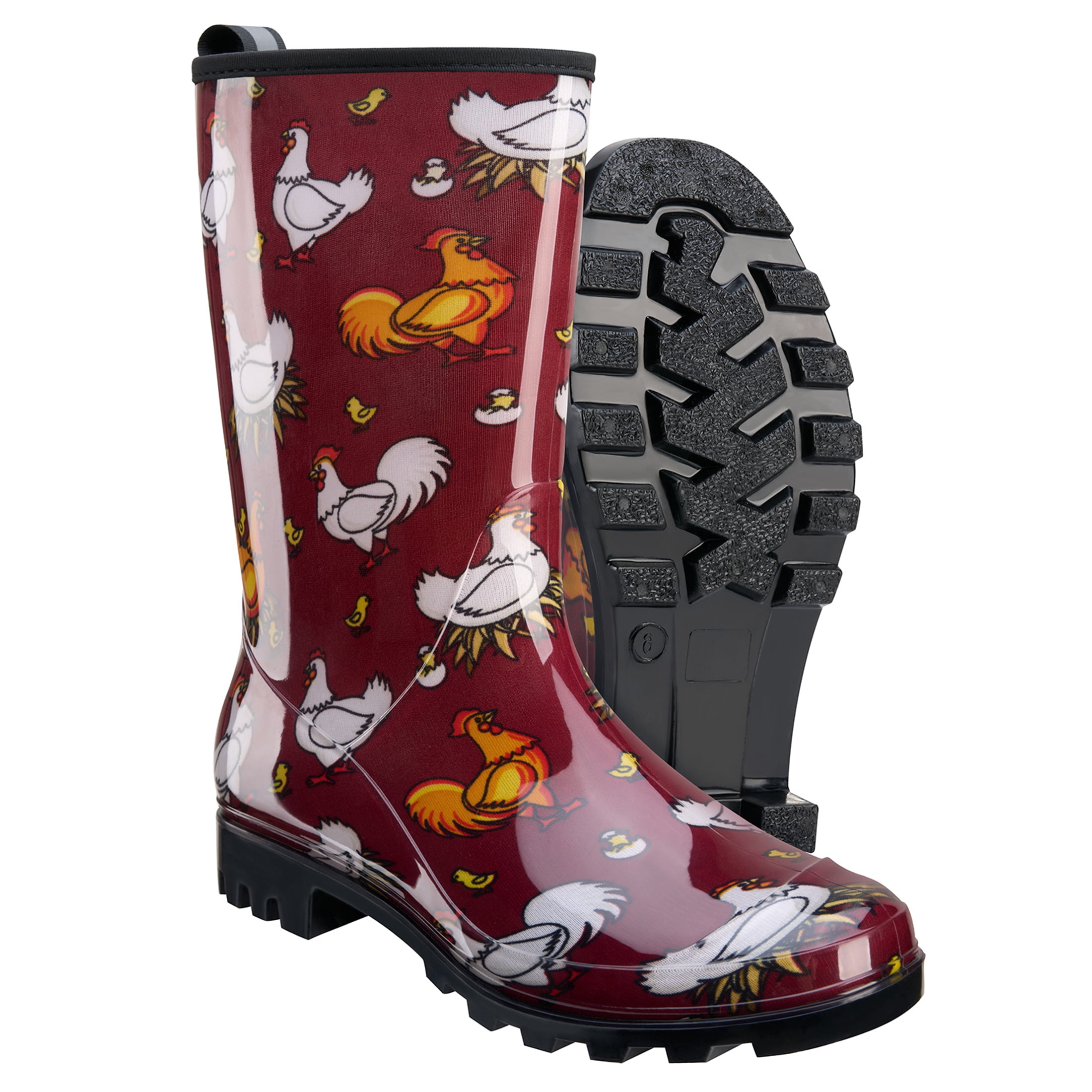 HISEA Women's Rain Boots, Waterproof Non-slip Mid Calf Garden Boots ...