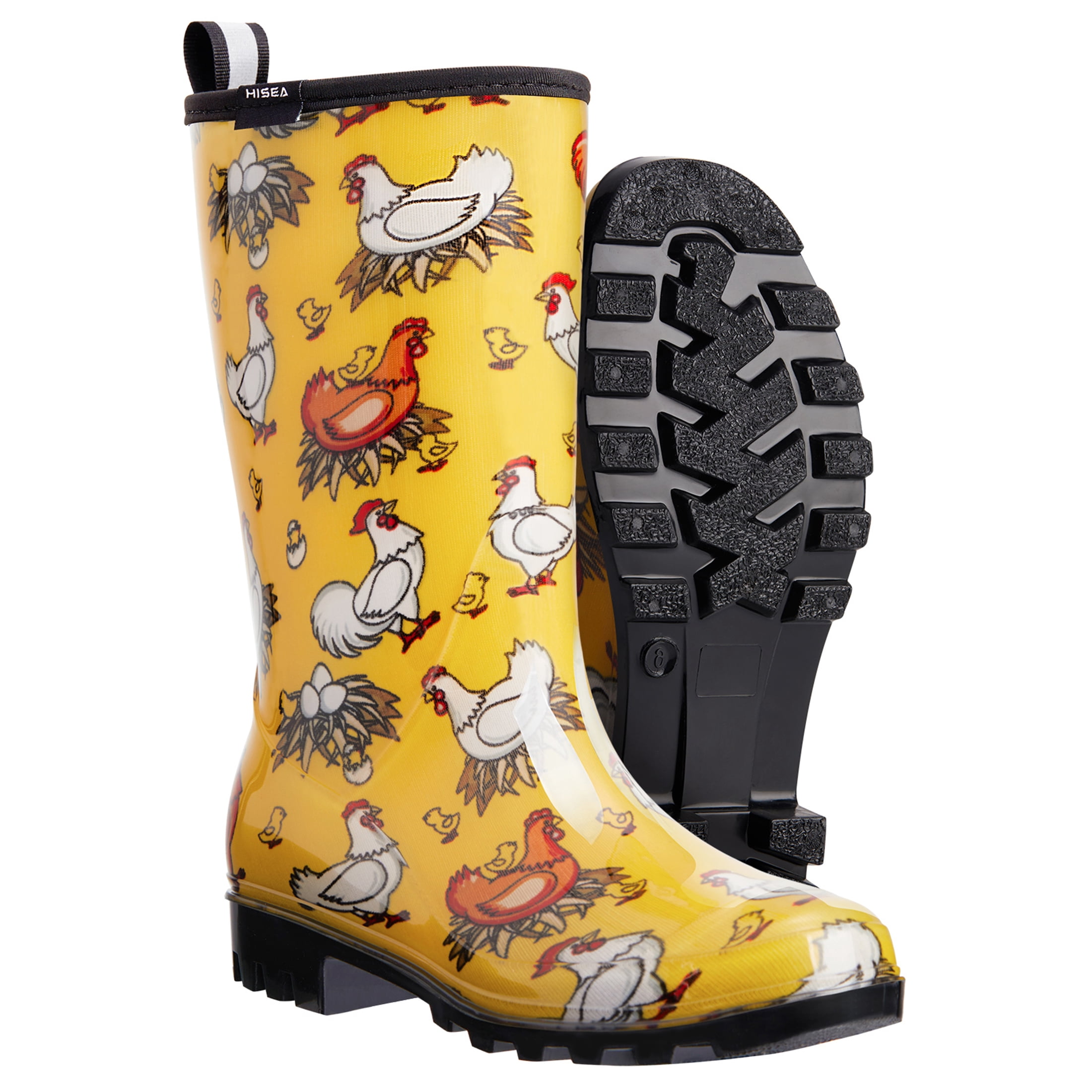 HISEA Women's Rain Boots, Waterproof Non-slip Mid Calf Garden Boots ...