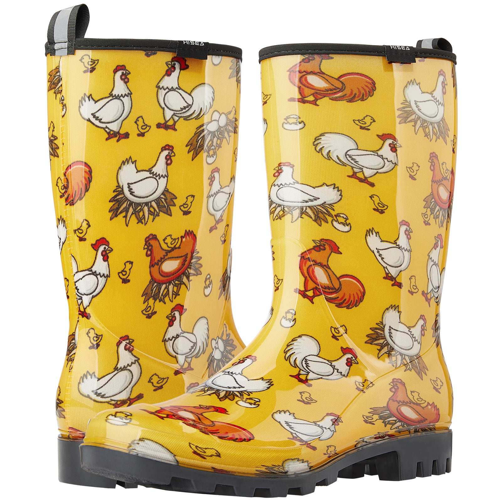HISEA Women's Rain Boots, Waterproof Non-slip Mid Calf Garden Boots ...