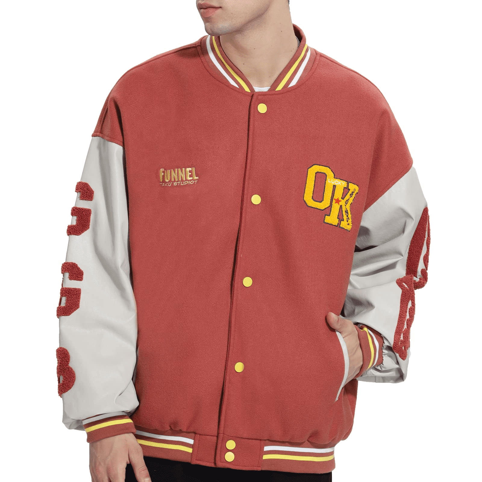 HISITOSA Mens Womens Varsity College Jacket Baseball Bomber Jacket ...