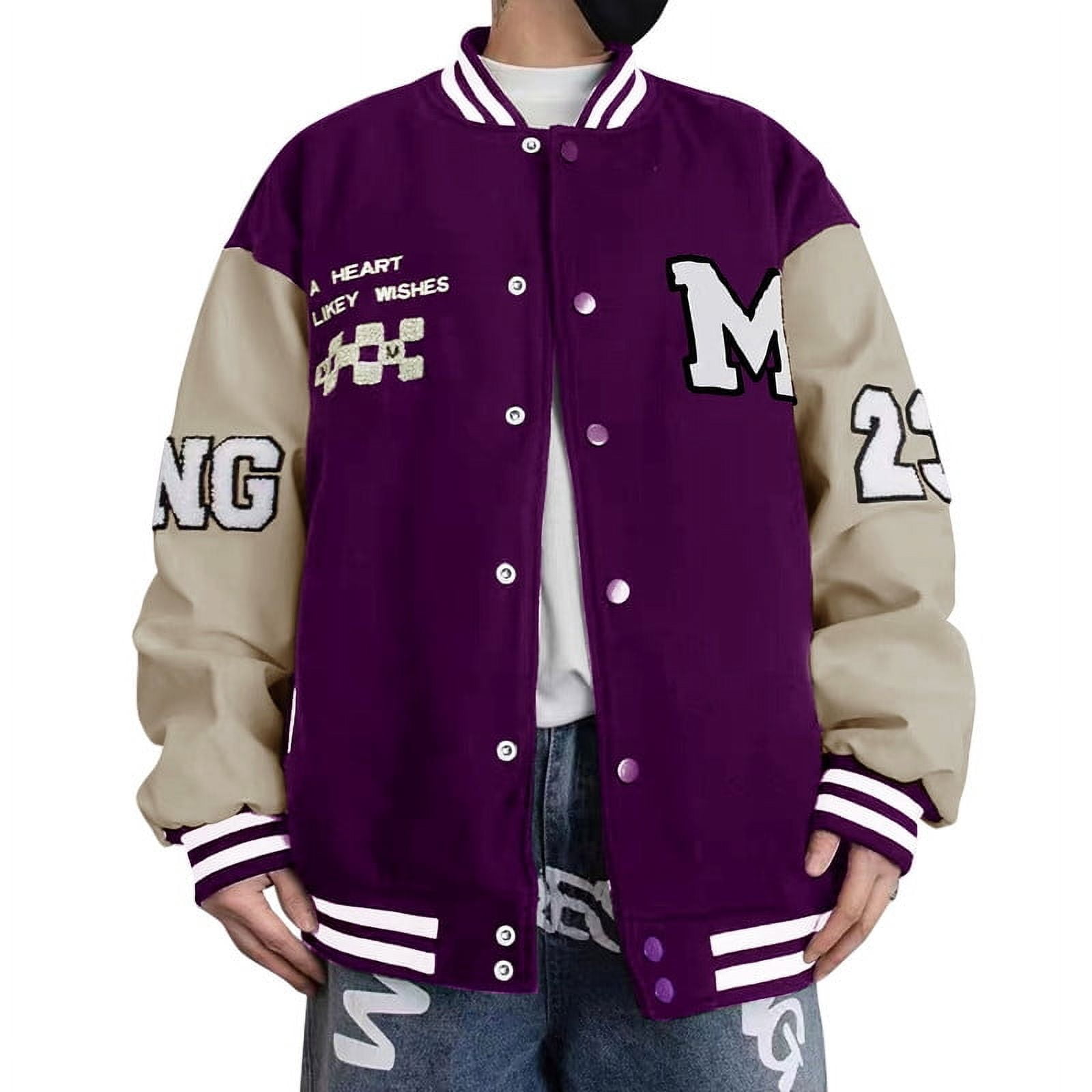 HISITOSA Mens Womens Varsity College Jacket Baseball Bomber Jacket ...
