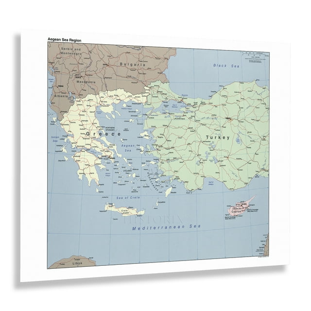 HISTORIX 1952 Aegean Sea Region Map Poster - Print Map of The Aegean ...