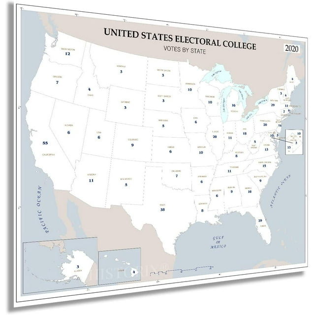 HISTORIX 2020 United States Electoral College Votes by State Map Poster ...