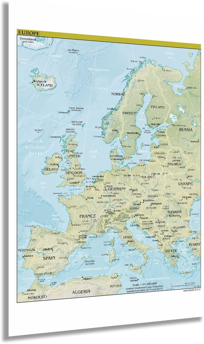 HISTORIX 2021 Europe Map - 24x36 Inch Wall Map of Europe Poster ...