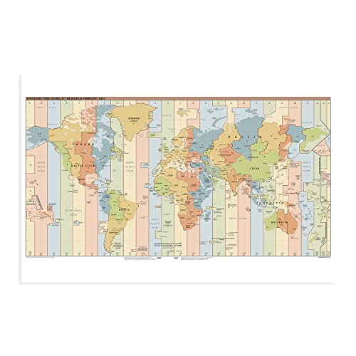 HISTORIX 2021 Standard Time Zones of the World Map Poster - 24x36 Inch ...