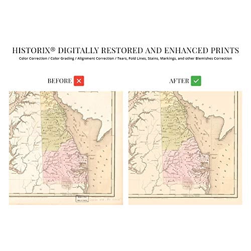HISTORIX Vintage 1838 Delaware State Map - 18x24 Inch Vintage Map of ...