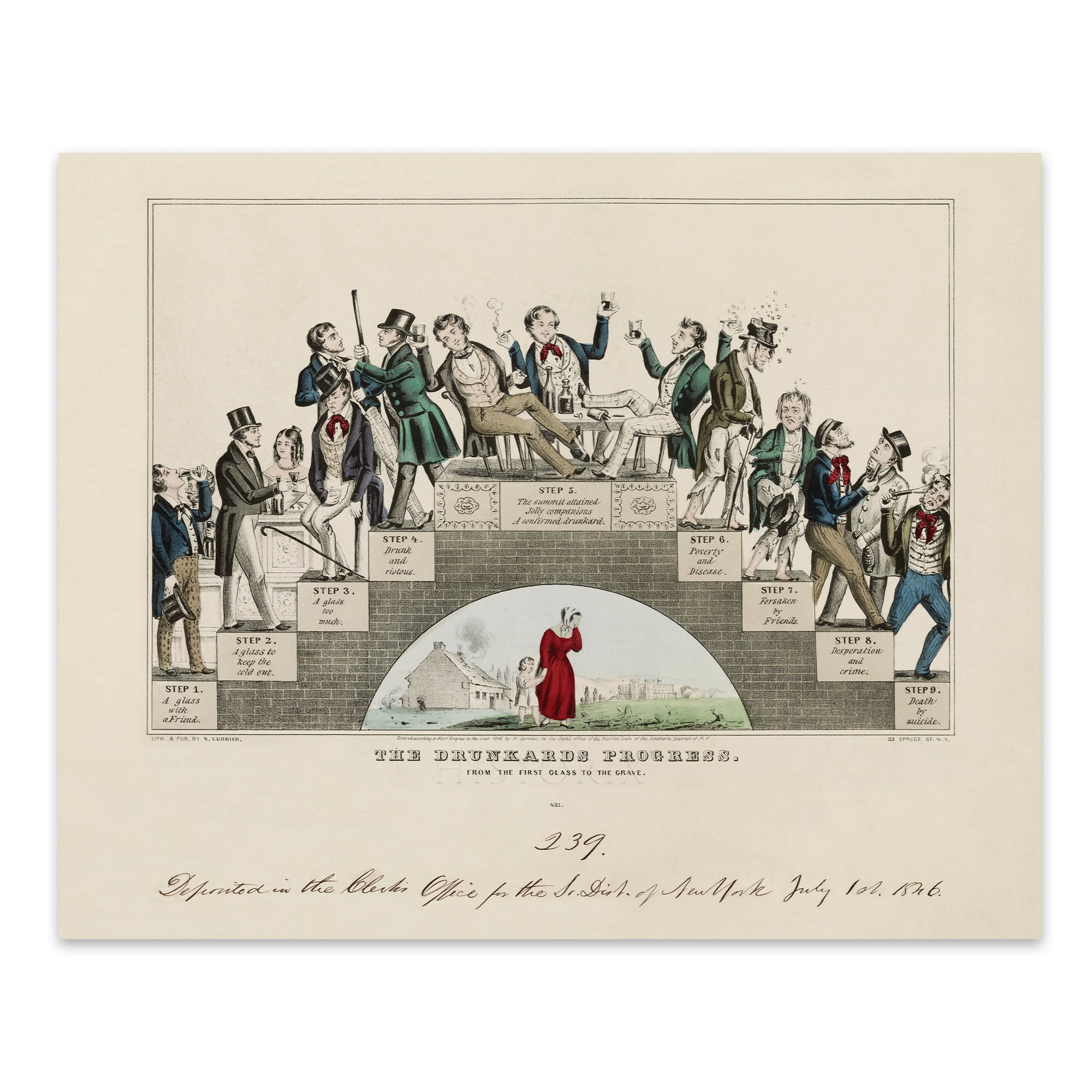 HISTORIX Vintage 1846 The Drunkards Progress Photo Print - Vintage ...
