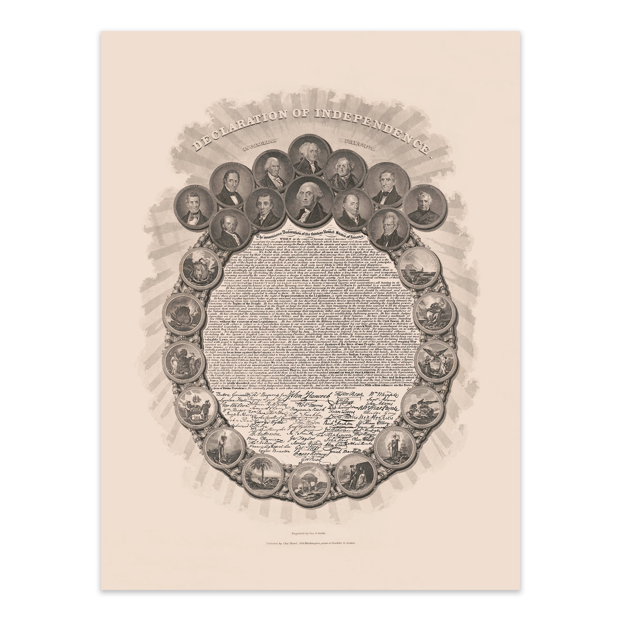 HISTORIX Vintage 1850 Declaration of Independence Poster Photo ...