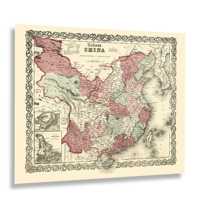 HISTORIX Vintage 1865 China Map Poster Print - Colton's Vintage Map of ...