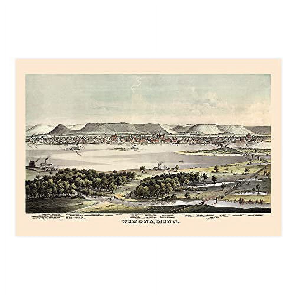 HISTORIX Vintage 1874 Winona Minnesota Map Print - 24x36 Inch Vintage ...