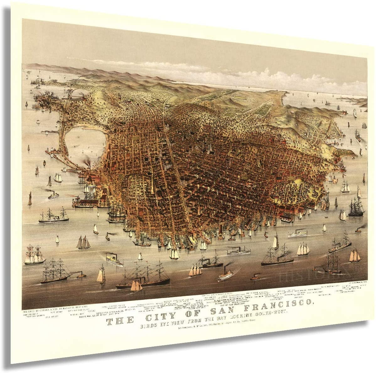 HISTORIX Vintage 1878 City of San Francisco Map Art - 18x24 Inch ...