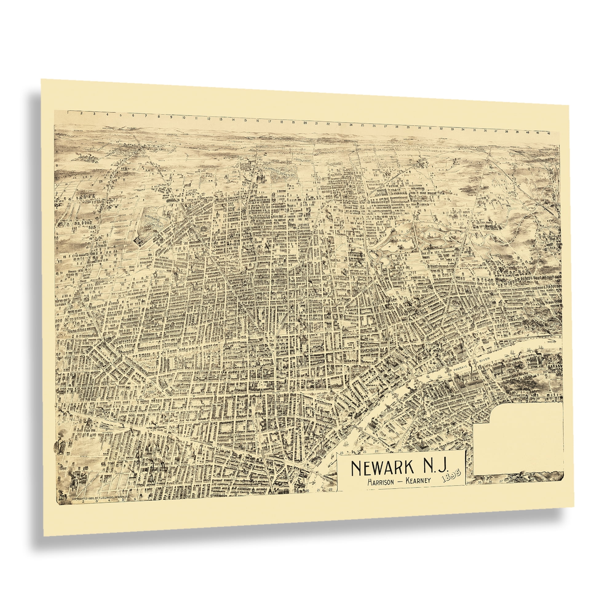 HISTORIX Vintage 1895 Newark New Jersey Map Print - Vintage Map of ...