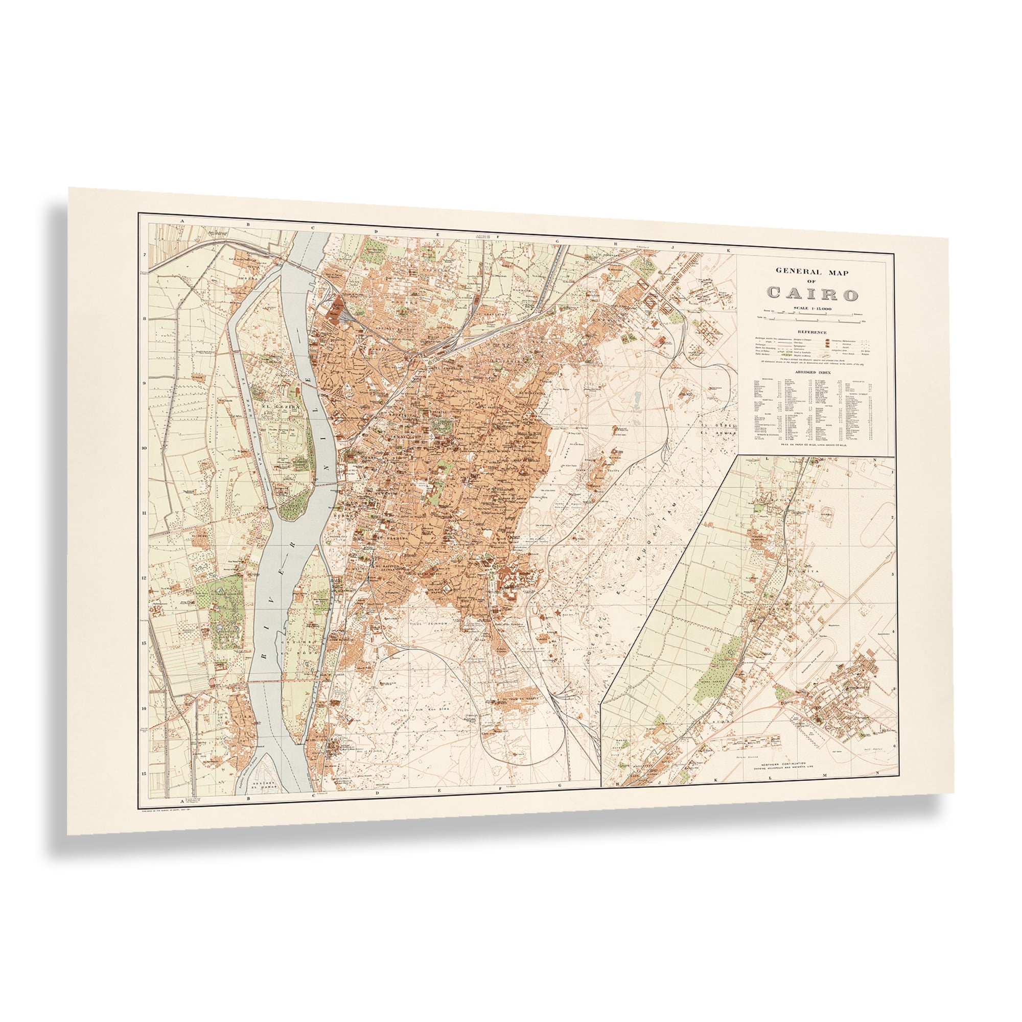 HISTORIX Vintage 1920 Cairo Egypt Map Print - Vintage Map of Egypt ...