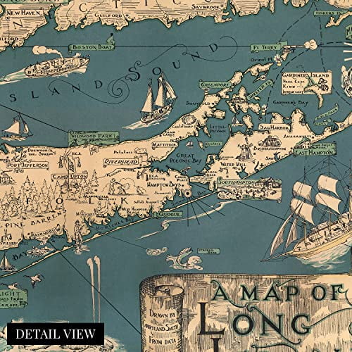 HISTORIX Vintage 1933 Long Island NY Map - 18x24 Inch Vintage Map of ...