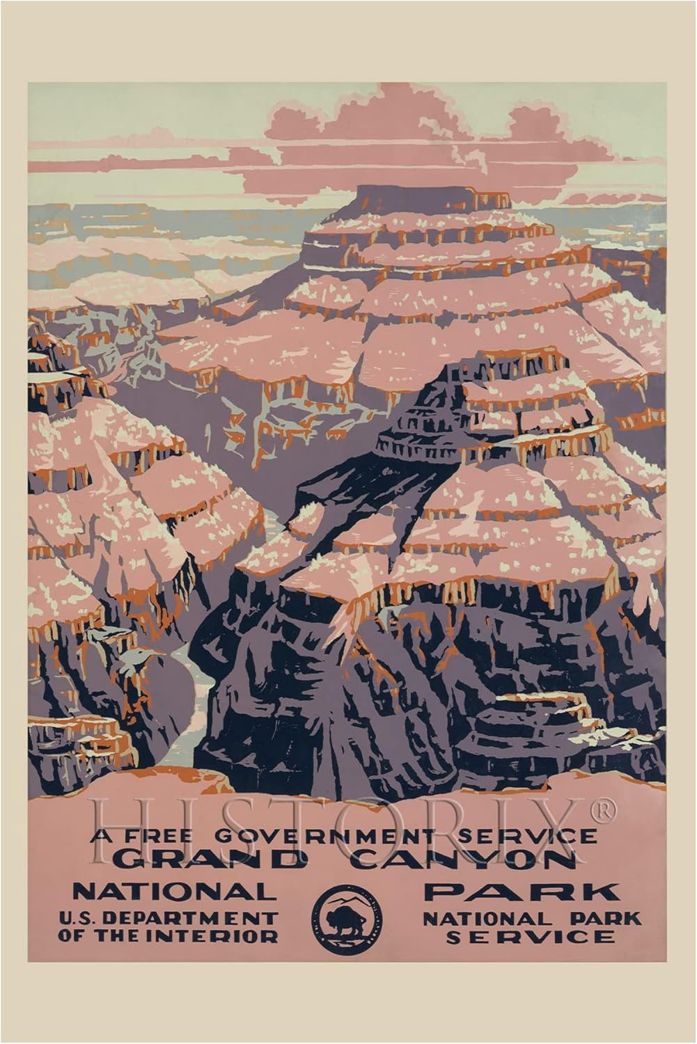 HISTORIX Vintage 1938 Grand Canyon National Park Travel Poster - 24x36 ...