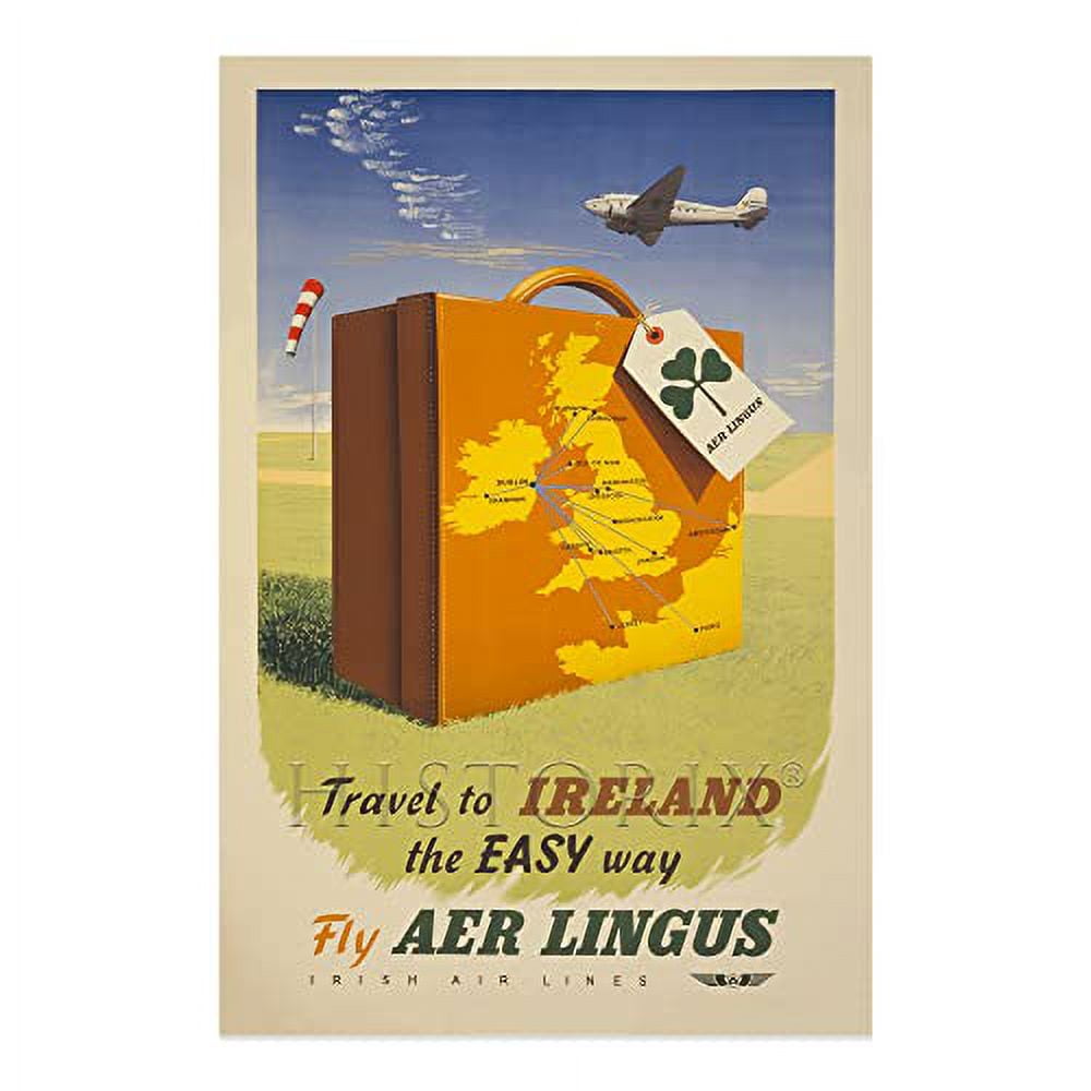 HISTORIX Vintage 1950 Travel to Ireland the Easy Way Poster Print ...