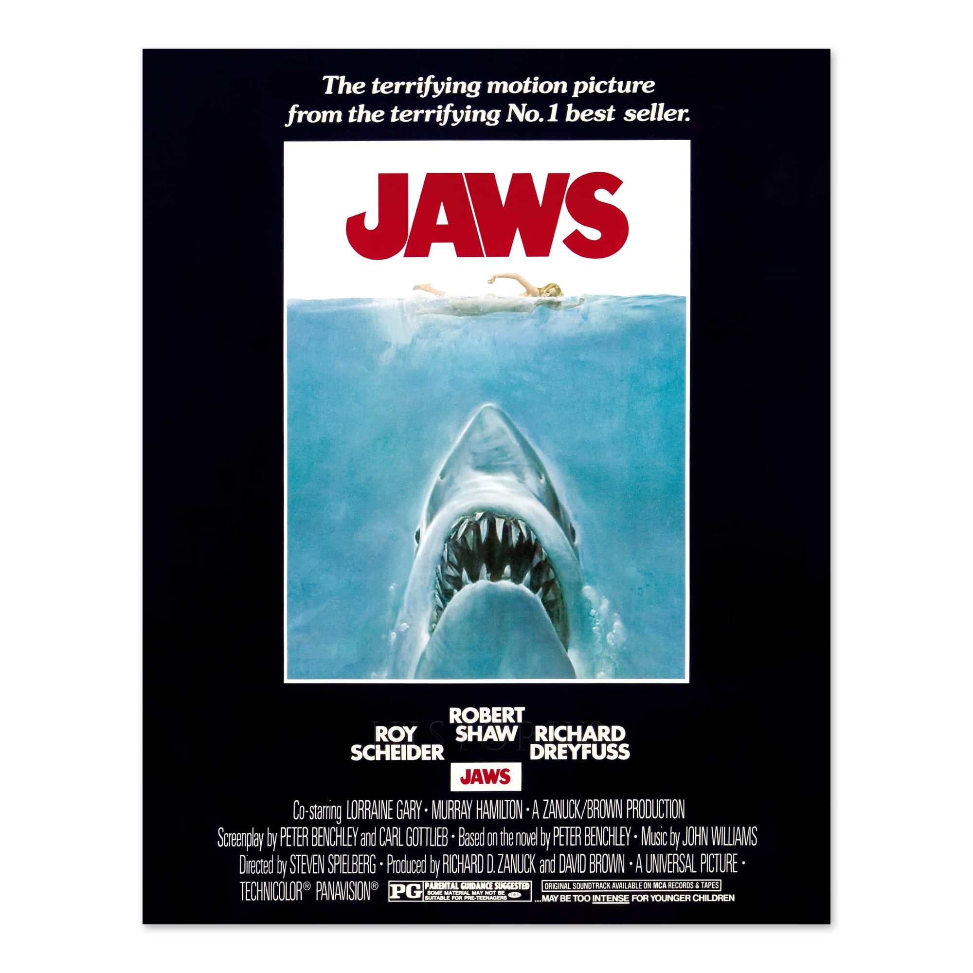 HISTORIX Vintage 1975 Jaws Movie Poster Matte - Vintage Movie Poster of ...