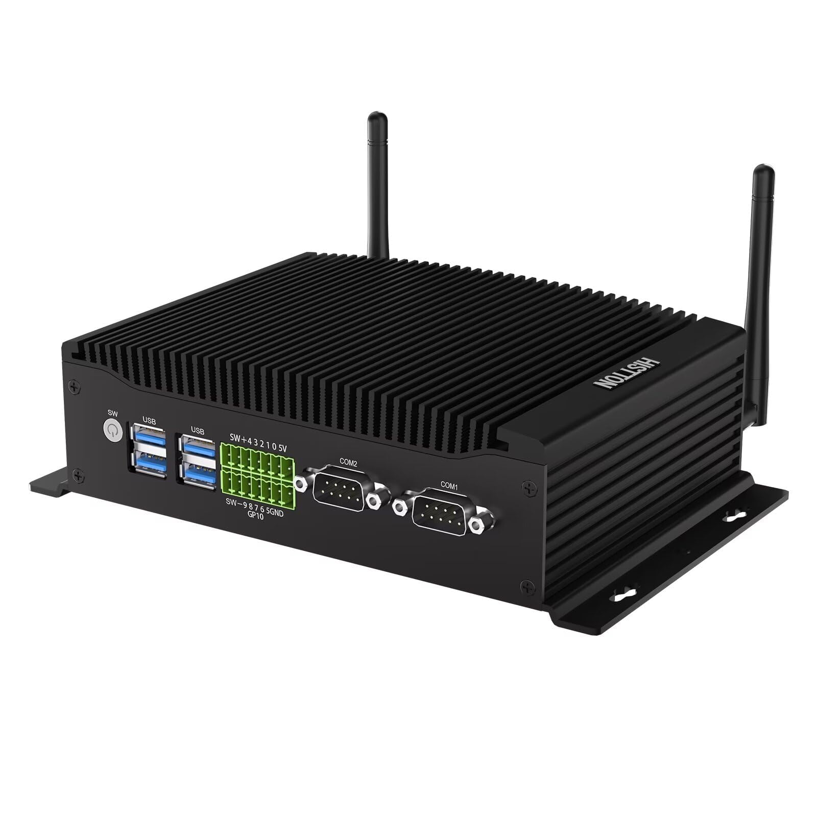 HISTTON Industrial PC Core i5-8260U, 16GB RAM 256GB M2. SSD, Industrial PC with 2 RS232/485 COM ...