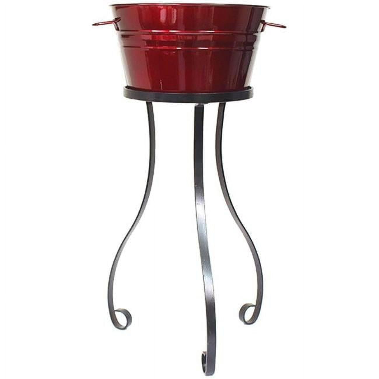 HIT 6585E GA Enameled Galvanized Steel Beverage Tub with Iron Stand ...
