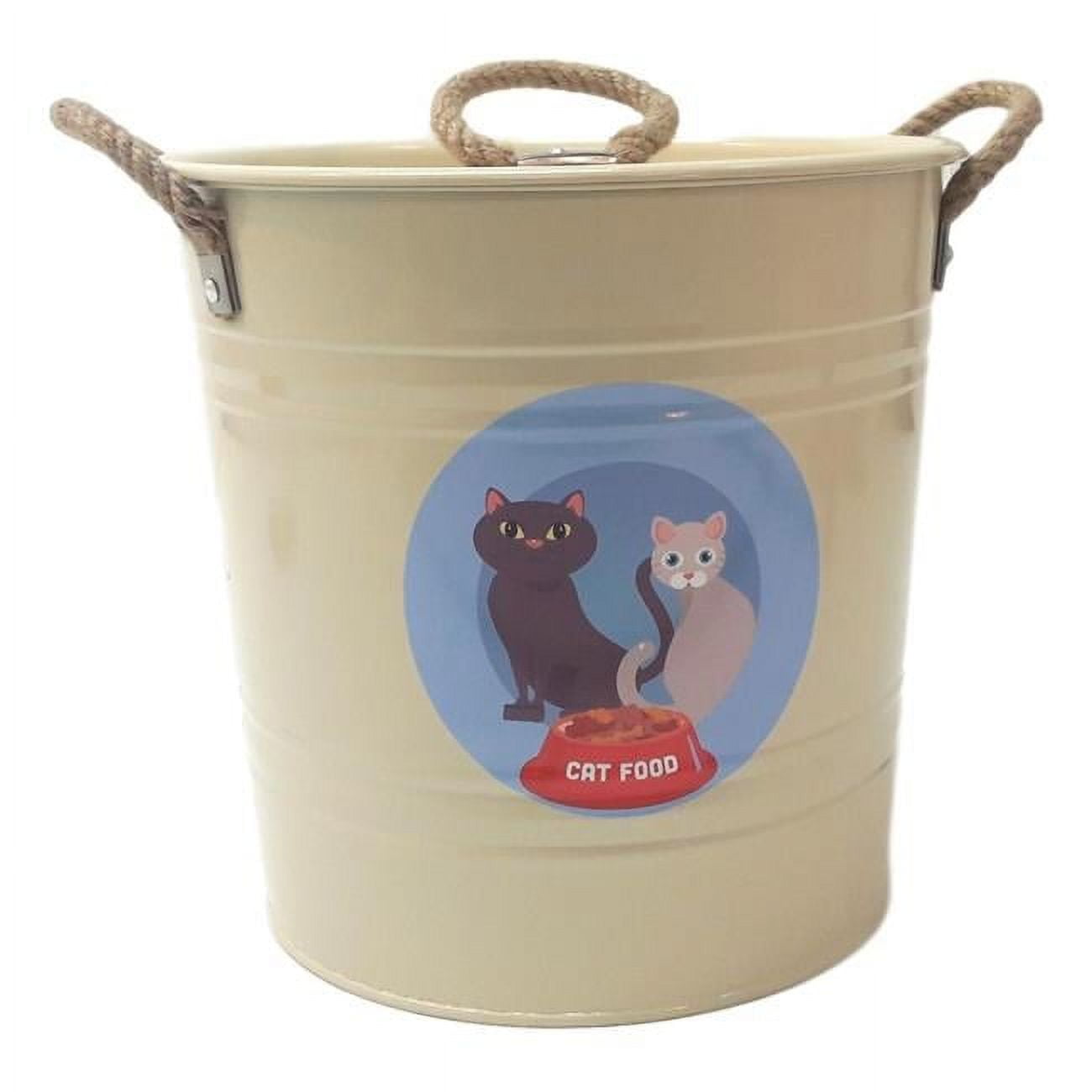 HIT 7801E CR 3.84 qt Enameled Galvanized Steel Cat Pet Treat Jar ...