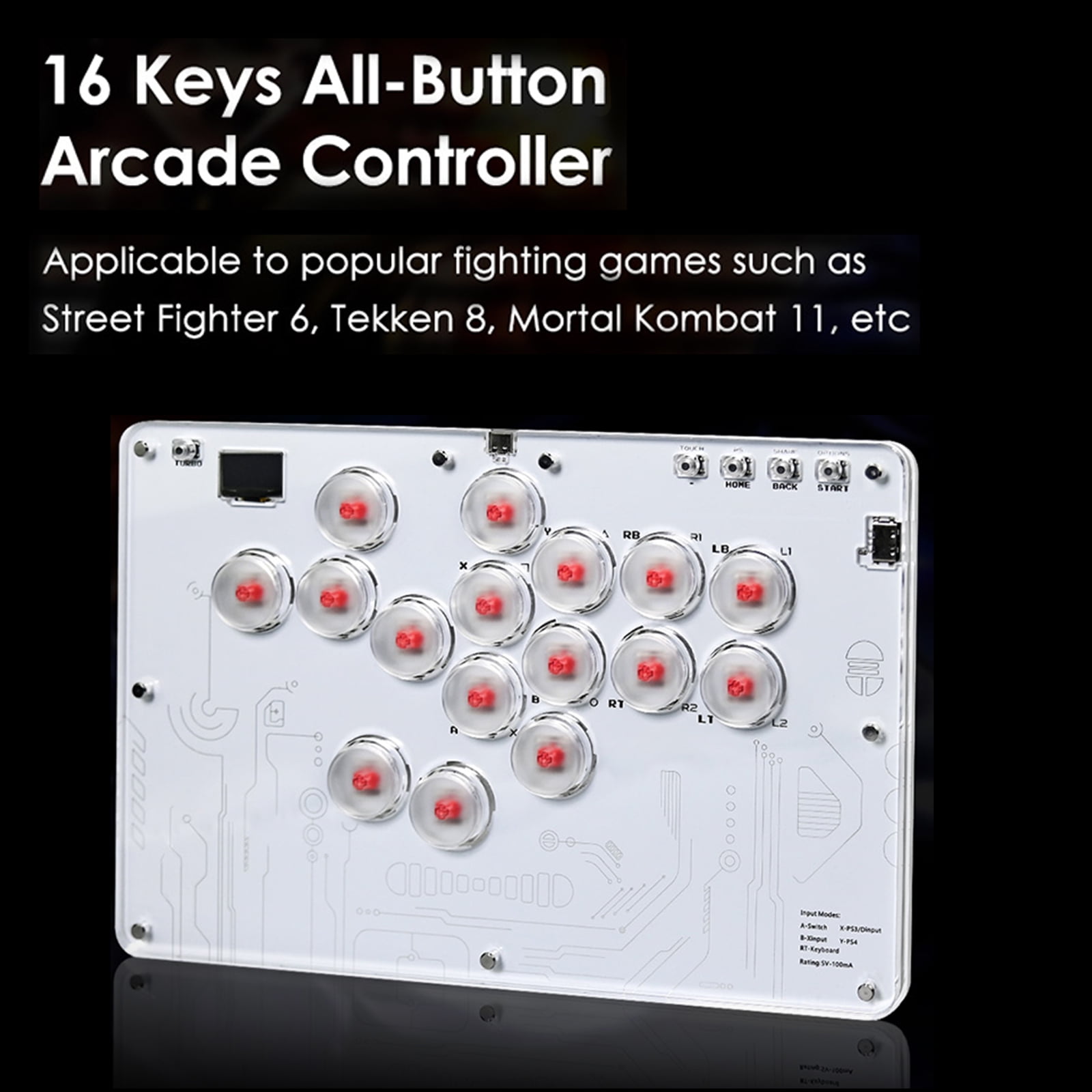 HITBOX Fighting Keyboard Arcade Joystick Advanced Buttons Street ...