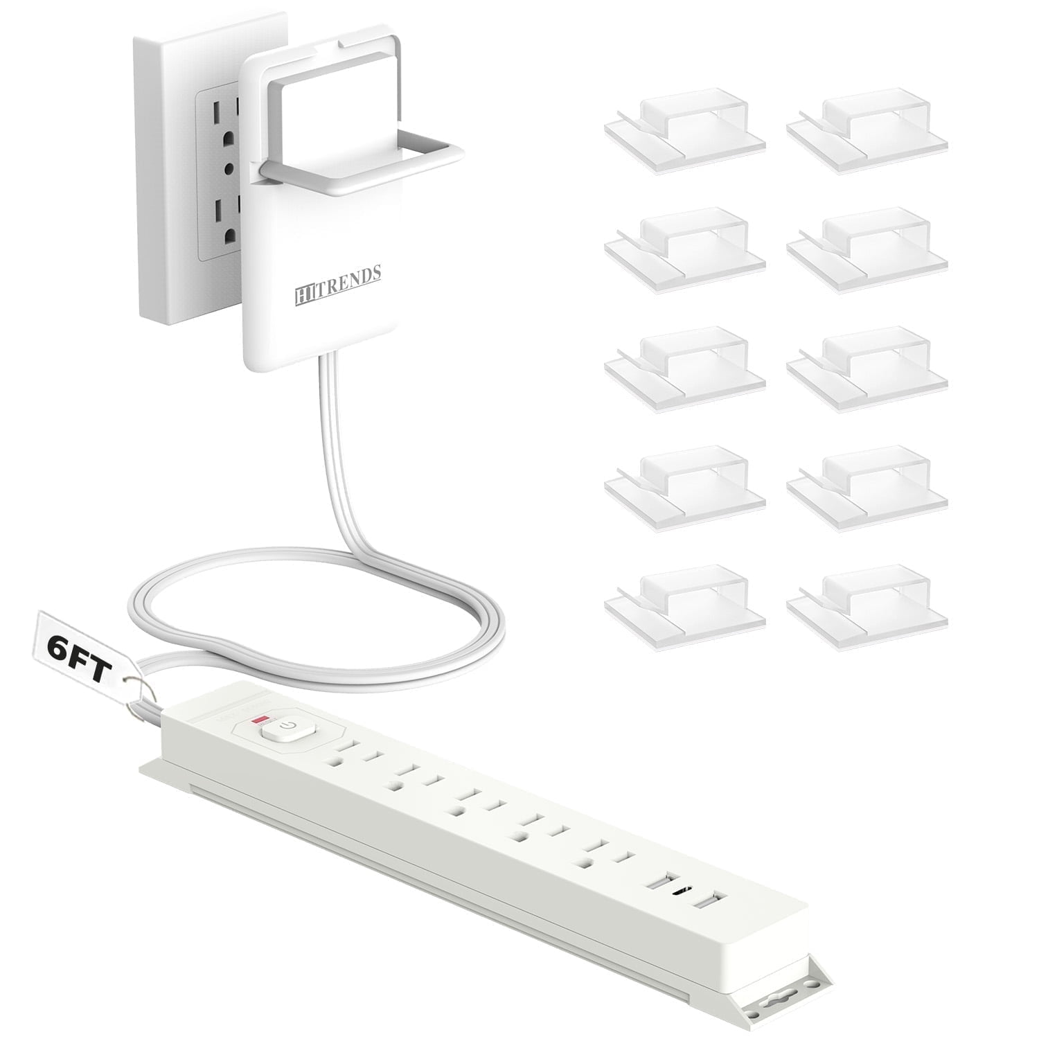 HITRENDS Heavy Duty Power Strip with 5 AC Outlets, 3 USB Ports, 6ft ...