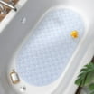 Extra Long Non-Slip Bath Mat with Drain Holes and Suction Cups, 39 x 16 ...