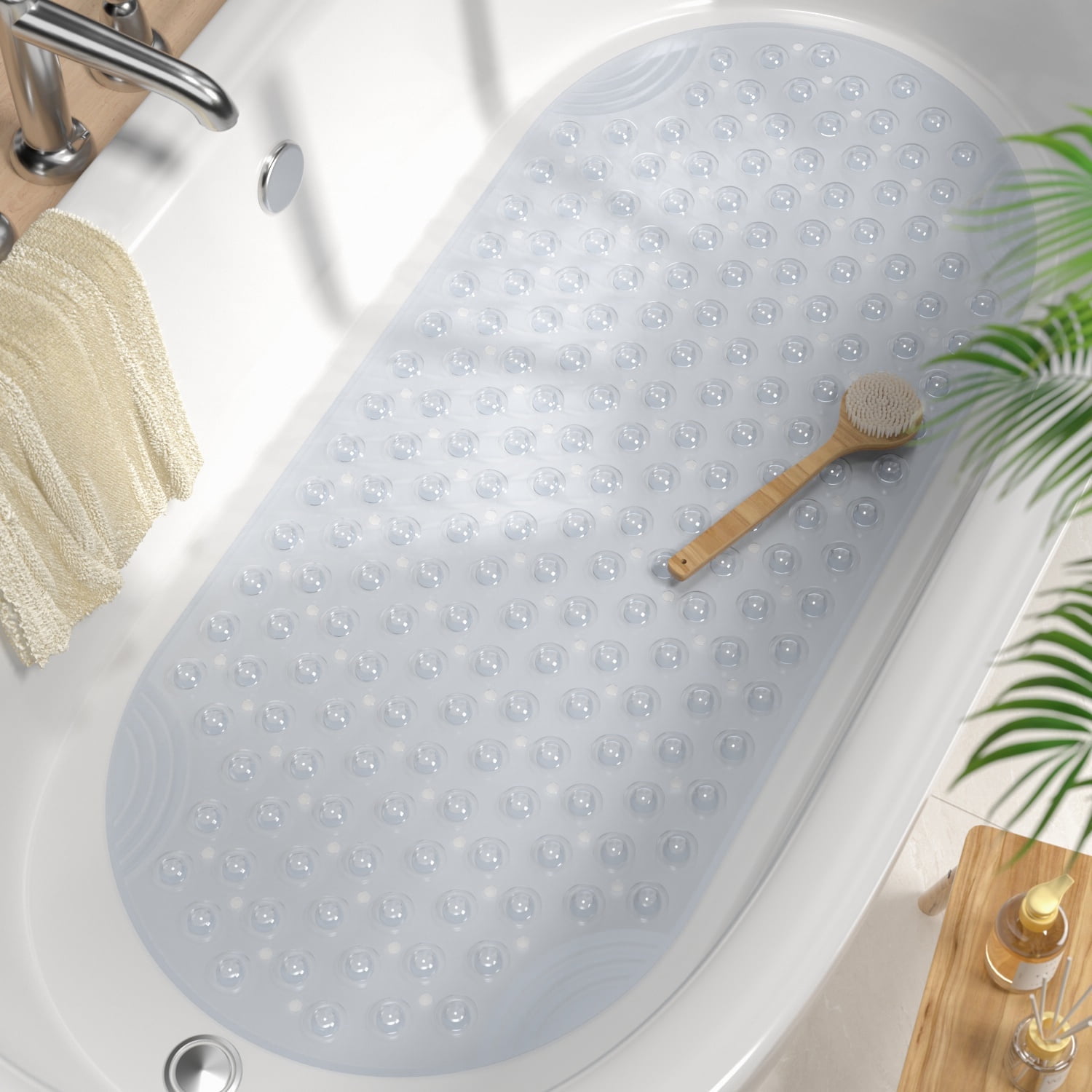 HITSLAM Non Slip Bath Mat for Tub，Shower Mats for Bathtub,Washable ...