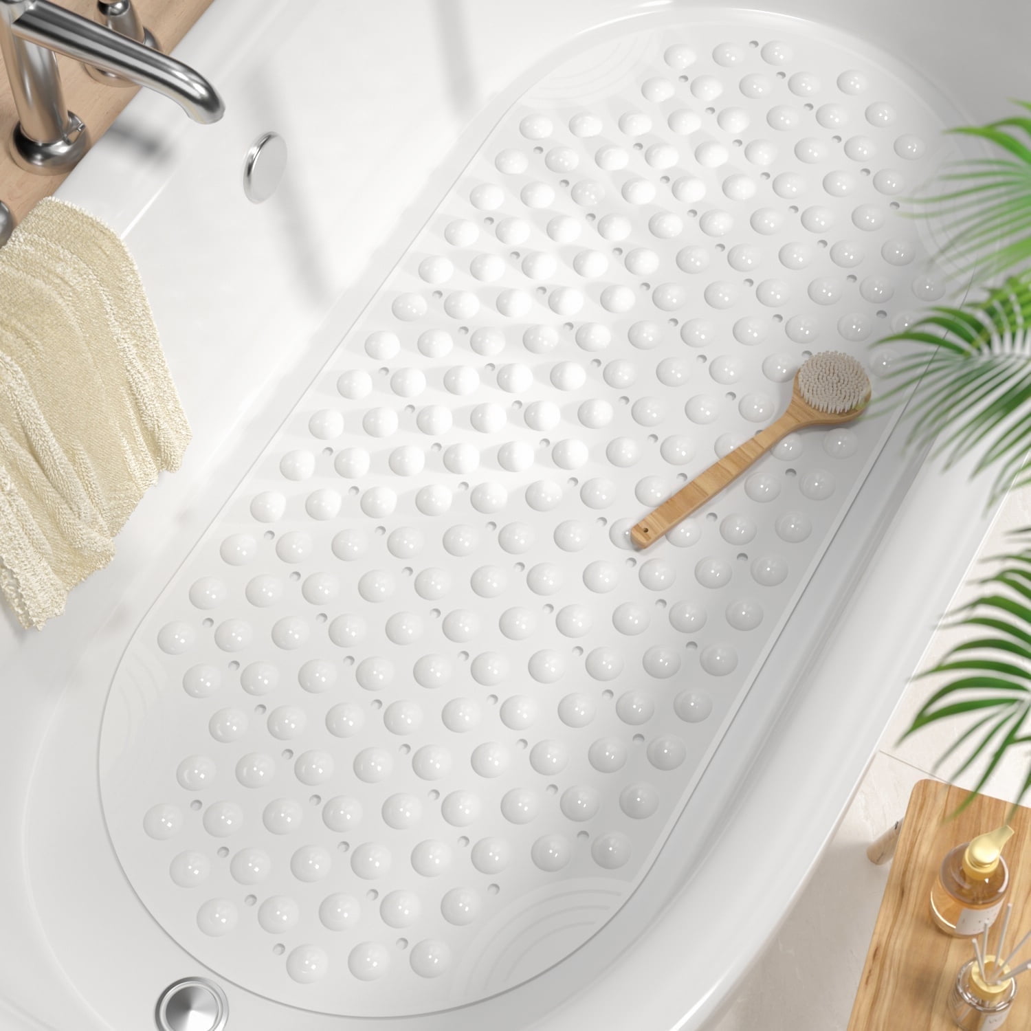 HITSLAM Non Slip Bath Mat for Tub，Shower Mats for Bathtub,Washable ...