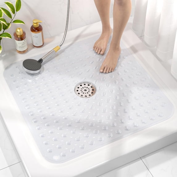 HITSLAM Shower Bathtub Mat Non Slip, 24"x 24" Bath for Tub, Soft PVC ...