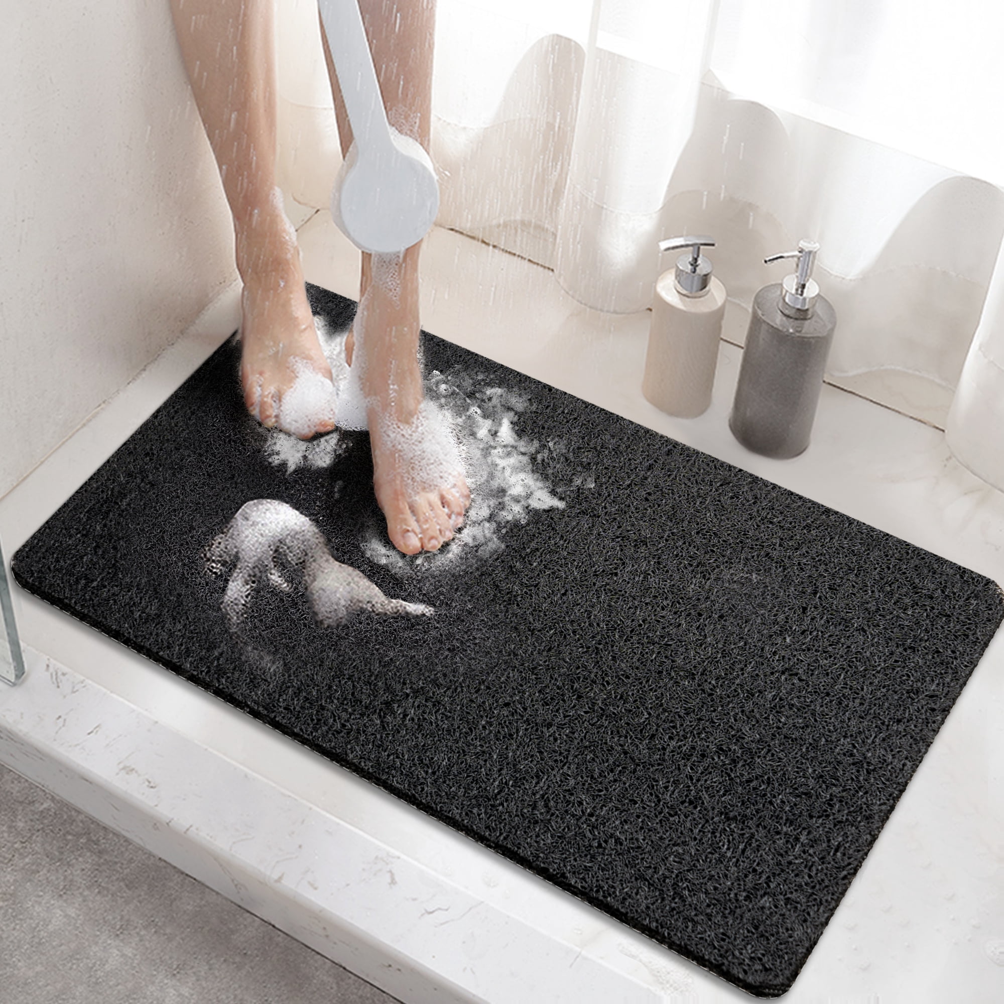 HITSLAM Shower mat Non Slip,24 x 16 Bathtub Mat Non Slip with Drain ...