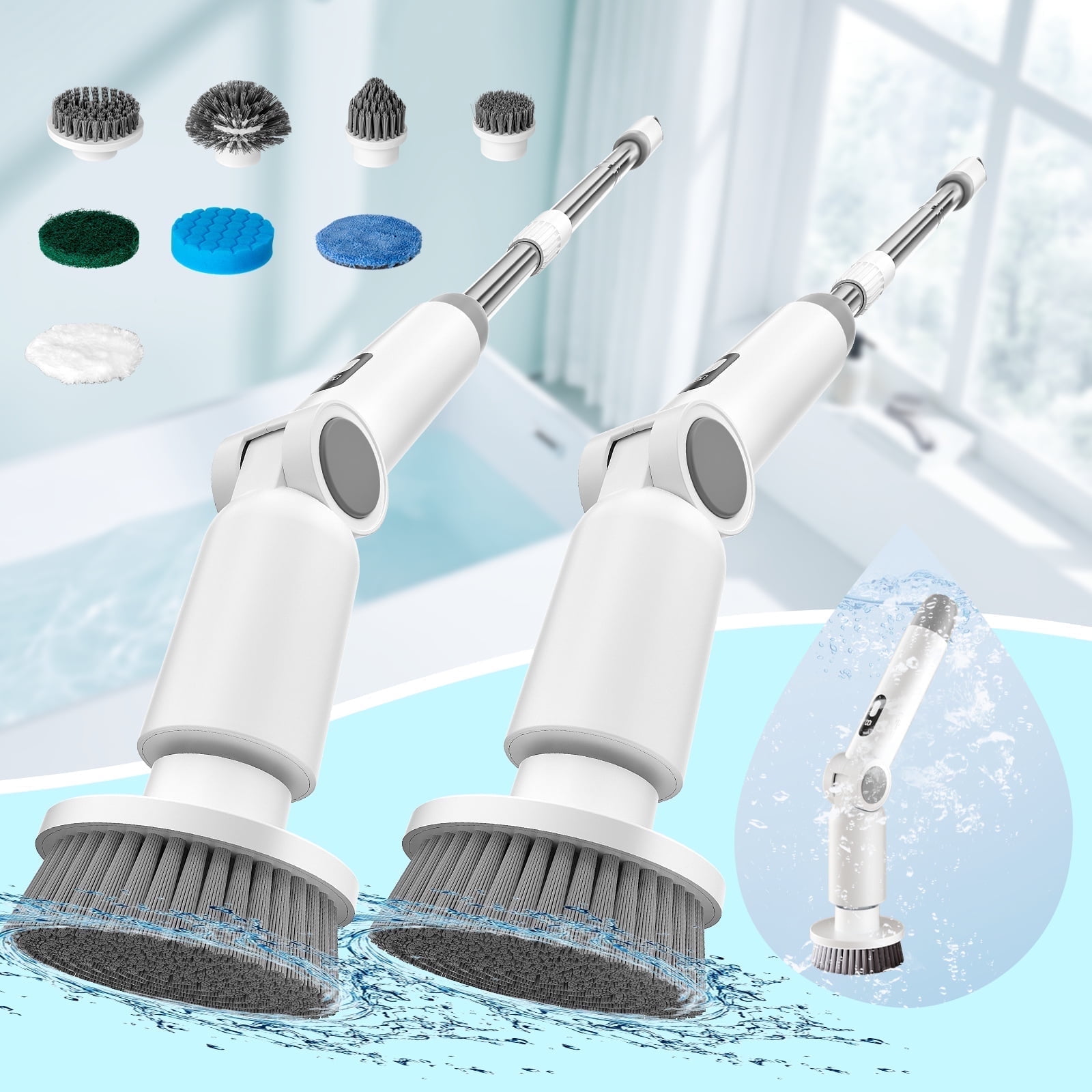HITTI Electric Spin Scrubber, Full-Body Waterproof Cordless Cleaner ...