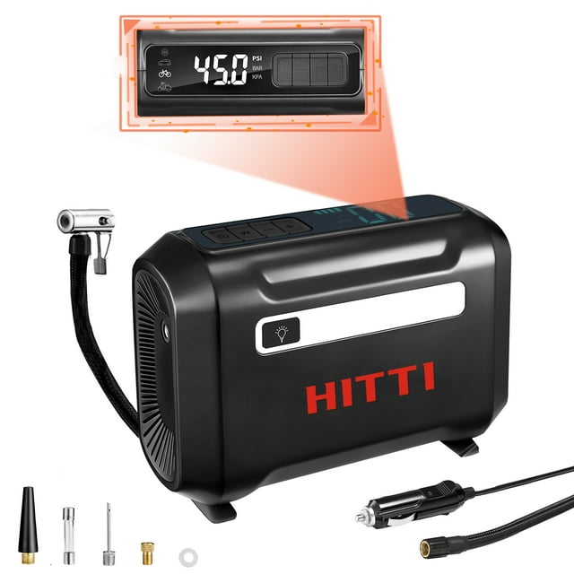HITTI H7 Portable Tire Inflator, 12V DC, Max 160 PSI, Auto Shut Off ...
